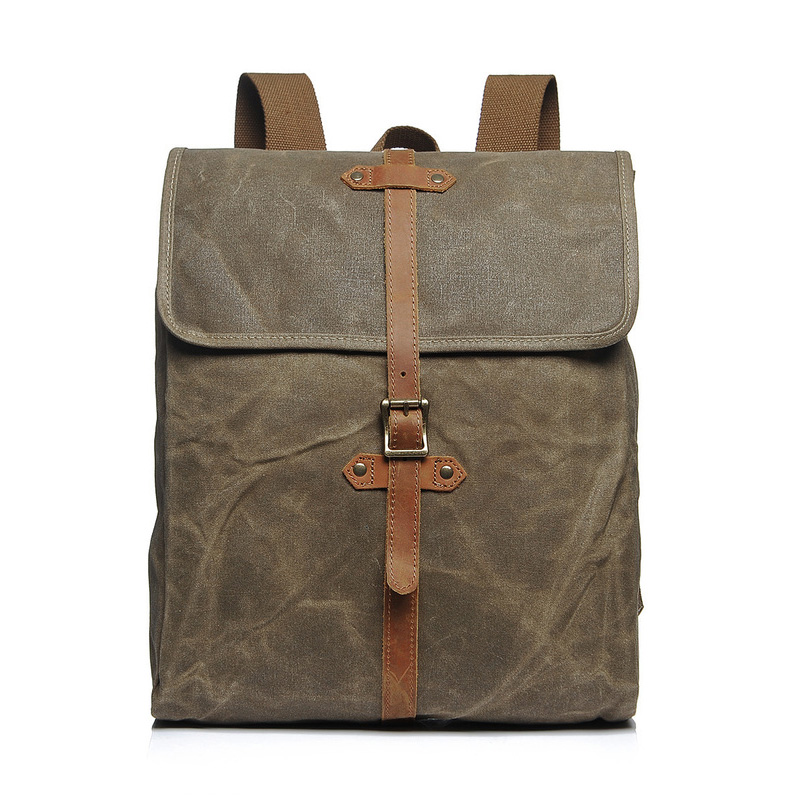 Canvas & Leather Backpack LH2053_3 Colors